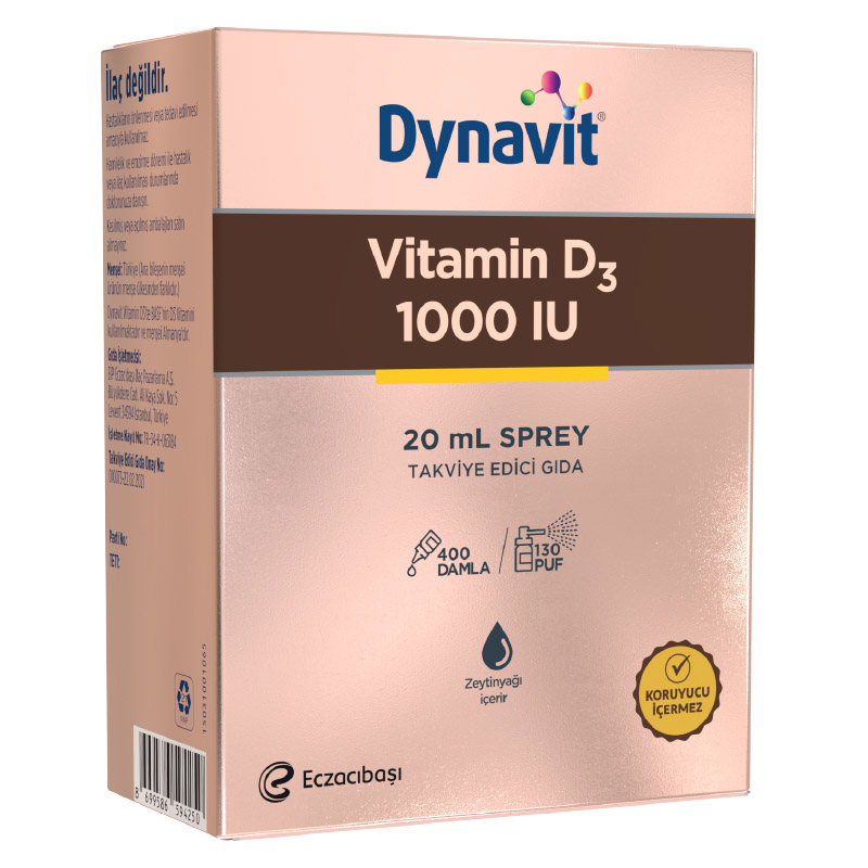 Dynavit Vitamin D3 1000 IU 20 Ml Sprey - D Vitaminleri