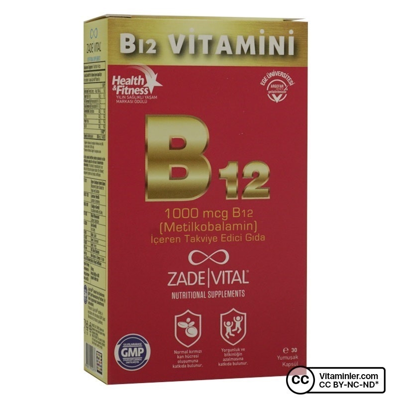 Zade Vital B12 Vitamini 30 Kapsül - B Vitaminleri