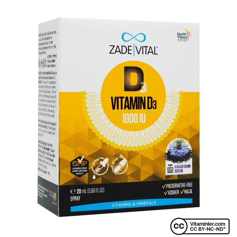 Zade Vital D3 Vitamini 1000 IU 20 Ml Sprey - D Vitaminleri