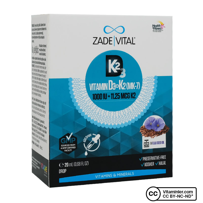 Zade Vital Vitamin D3 + K2 20 Ml Damla - D Vitaminleri