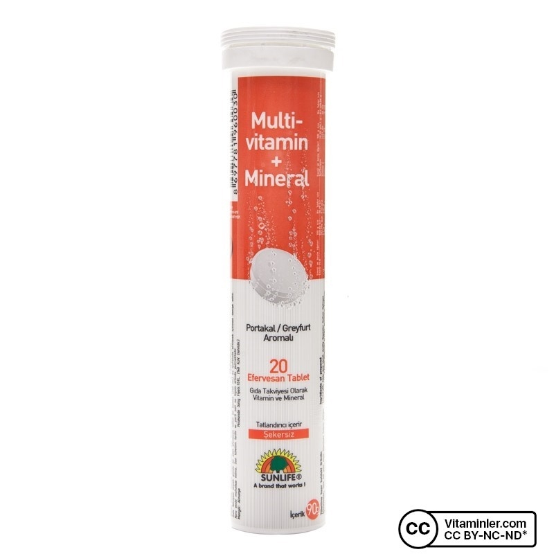 Sunlife Multivitamin Mineral Efervesan 20 Tablet | Vitaminler